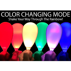 Pack of 2 Light Shakers LED Light Up Maracas - Choose From Multiple Modes: Solid Red, Green, and Blue; Plus COLOR CHANGE (Alternates Colors With Every Shake)