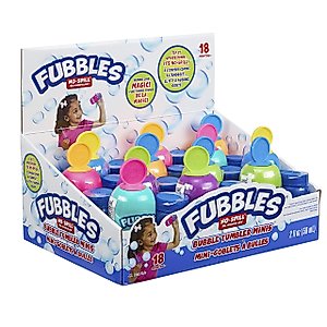 Fubbles No Spill Bubble Tumbler Minis Party Favor 12 pack | Bubble toy for babies toddlers and kids | Includes 2oz bubble solution and a wand per bottle (assorted colors)