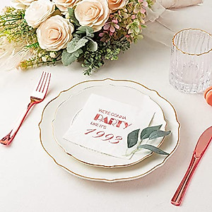 Crisky 30th Birthday Cocktail Napkins Rose Gold for Women 30th Birthday Party Decorations for Cake Dessert Berverage Table, 30th Birthday Party Supplies,50 Pcs Disposable Napkins, 3-Ply