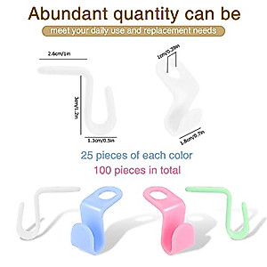 Mikeenk 100Pcs Clothes Hanger Connector Hooks, Cascading Hanger Hooks, Extender Clips Cascading Clothes Hangers for Space Saving Outfit Hangers or Clothes Closet (Colorful), 4*1.7*3CM, YJLJGG-PT-100