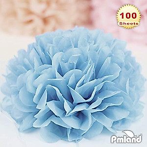 PMLAND Premium Quality Gift Wrapping Paper - Sky Blue - 15 Inches X 20 Inches 100 Sheets