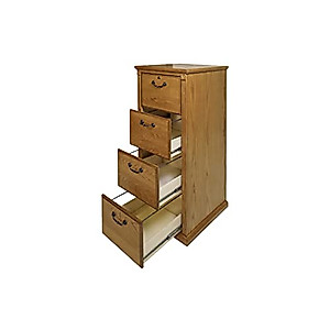 Martin Furniture Huntington Oxford 4-Drawer File Cabinet, Wheat Finish, Fully Assembled