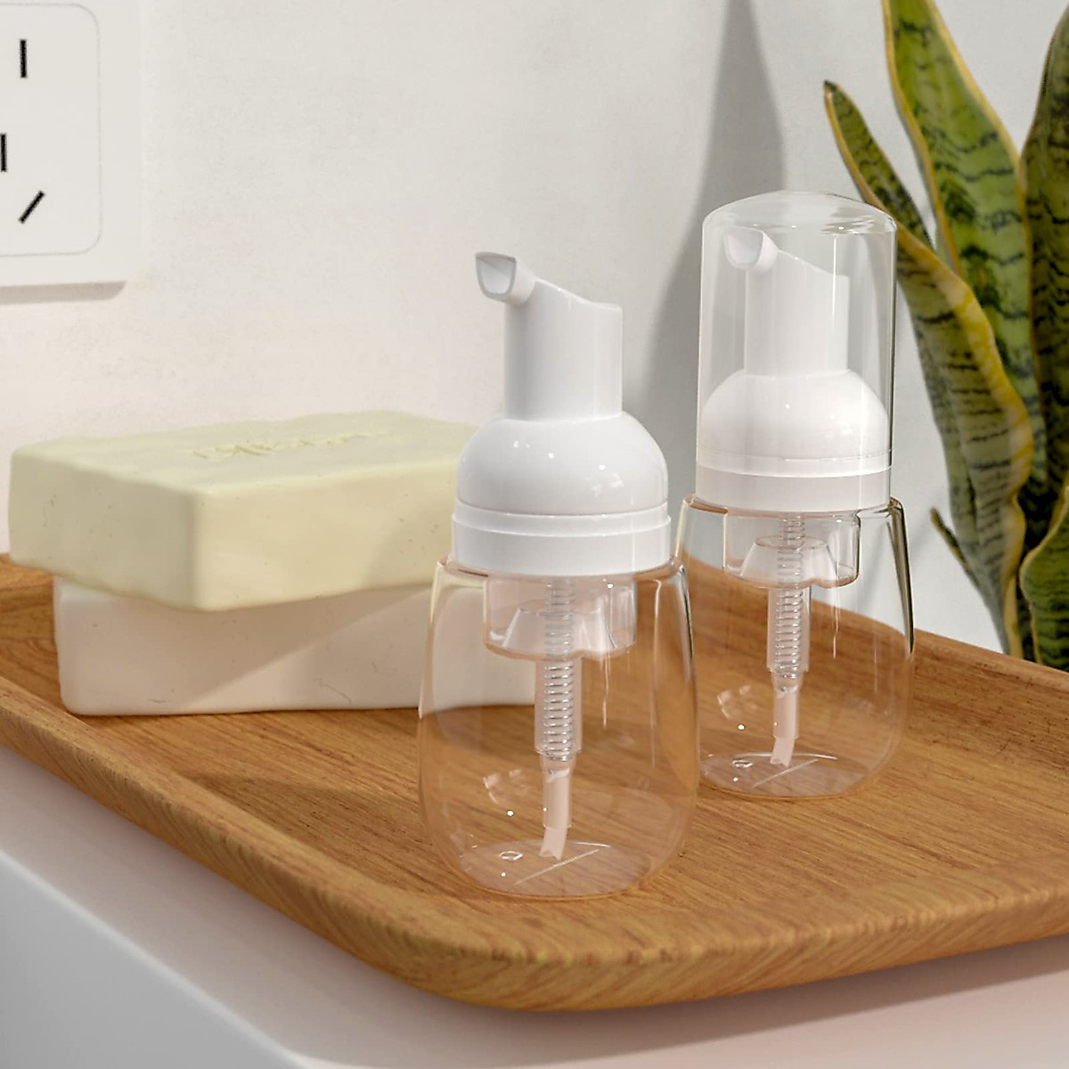 LONGWAY 1 oz Foam Pump Bottle(15PCS) Foaming Travel Pump Bottle for Lash Shampoo, Prolong Lash Cleanser,Hand Soap (30ml, Clear)