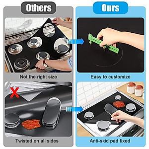 Stove cover,reusable stove top protector for gas range cut-out tool customizable for Samsung & other brands with 12 non-slip strips stove guard, easy to clean Thickened stove lining 35.43in*21.65in