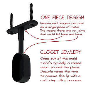 Oval Closet Rod End Hanger | Black | 2 Pack