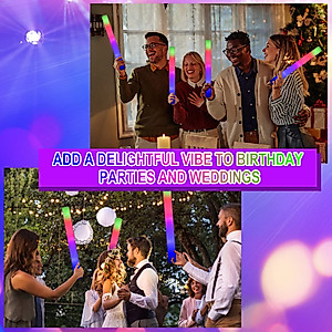 Taotuo 30 PCS LED Light Up Foam Sticks Party Favors Glow Sticks with 3 Modes for Parties, Weddings, Raves, Concert, Halloween