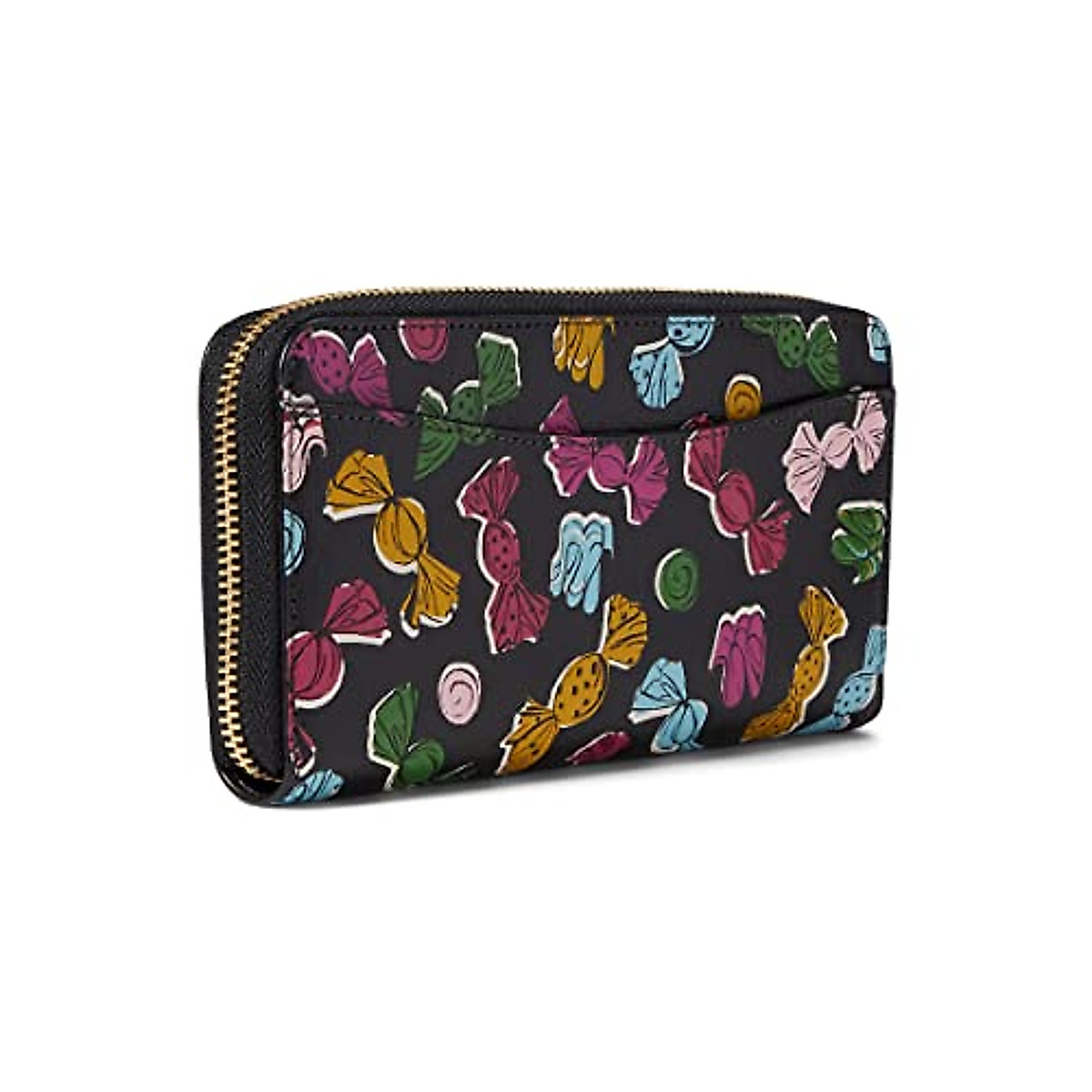 Kate Spade New York Bon Bon Candy Print Zip Around Continental Wallet Black Multi One Size