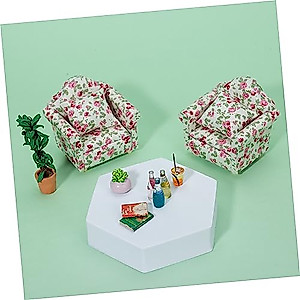 Homoyoyo Mini Sofa Bench Pillow Floral Pillow Daybed Pillows Mini House Furniture Sofa Decoration Mini Sofa Exquisite Mini Sofa Model Wooden Mini House Supply Decorative Mini Sofa Fine Baby