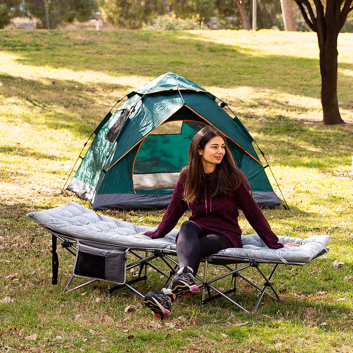 Zento Camping Cot Mattress Foam Pad for Adults – Thick Soft Ultra Comfort Sleeping Pad for Traveling Hiking Outdoor or Indoor Use – Lightweight Easy to Carry Foldable Waterproof Adult Cot Mattress