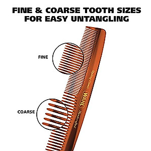 Wahl Beard, Mustache, & Hair Styling Comb for Men's Grooming - Handcrafted & Hand Cut with Cellulose Acetate - Smooth, Rounded Tapered Teeth - Model 3328