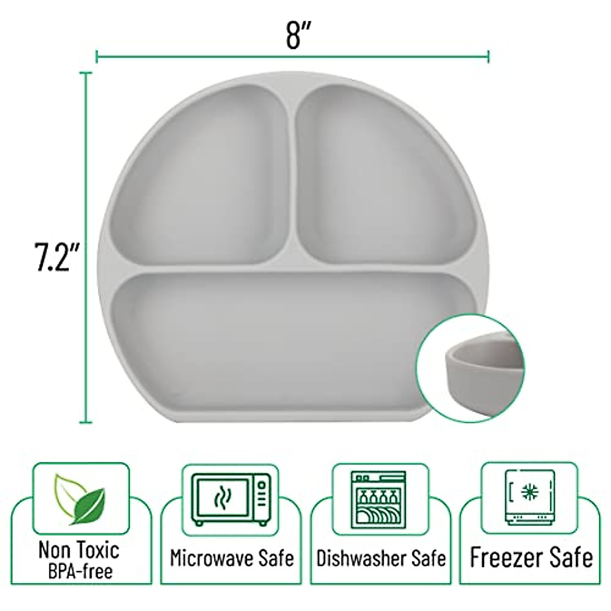 Mr. Pen- Silicone Suction Plates for Toddlers, Baby, Kids, with Suction