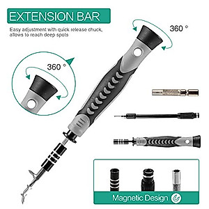 ORIA Precision Screwdriver Set, New Version 130 in 1 Screwdriver Kit with 120 Screwdriver Bits(117 PCS 28mm, 3 PCS 35mm), Repair Tool Kit with Magnetizer for Smart Phone, Household Appliances