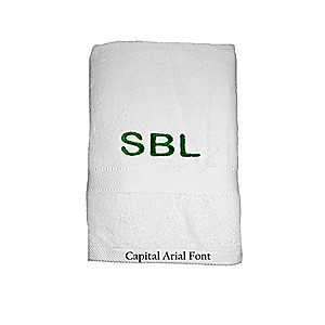 Personalized Cotton Towel for Beach - Free Embroidery Available - White