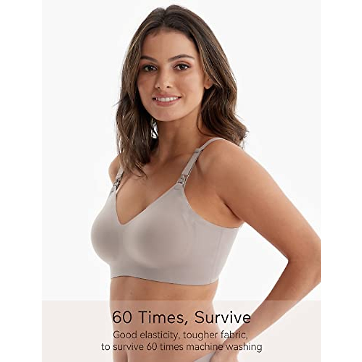 Momcozy Seamless Nursing Bra for Women 2 Pack Comfort Smooth Breastfeeding Maternity Bralette Wireless Pregnancy Bra