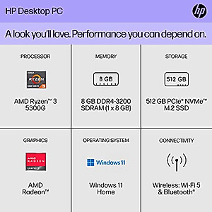 HP Desktop PC with AMD Ryzen 3 & 512GB SSD