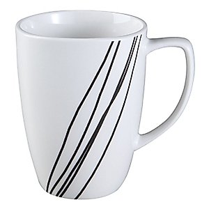 Corelle Square 12-Ounce Porcelain Mug, Simple Sketch