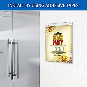 HIIMIEI 12 Pack Acrylic Wall Sign Holder 8.5x11 Vertical, Clear Plastic Picture Frames for Paper with Free 3M Tape and Screws, Door Sign Holder Perfect for Home, Office, Store, Restaurant
