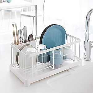 YAMAZAKI Alloy Steel home 2875 Wire Dish Drainer Rack, One Size, White