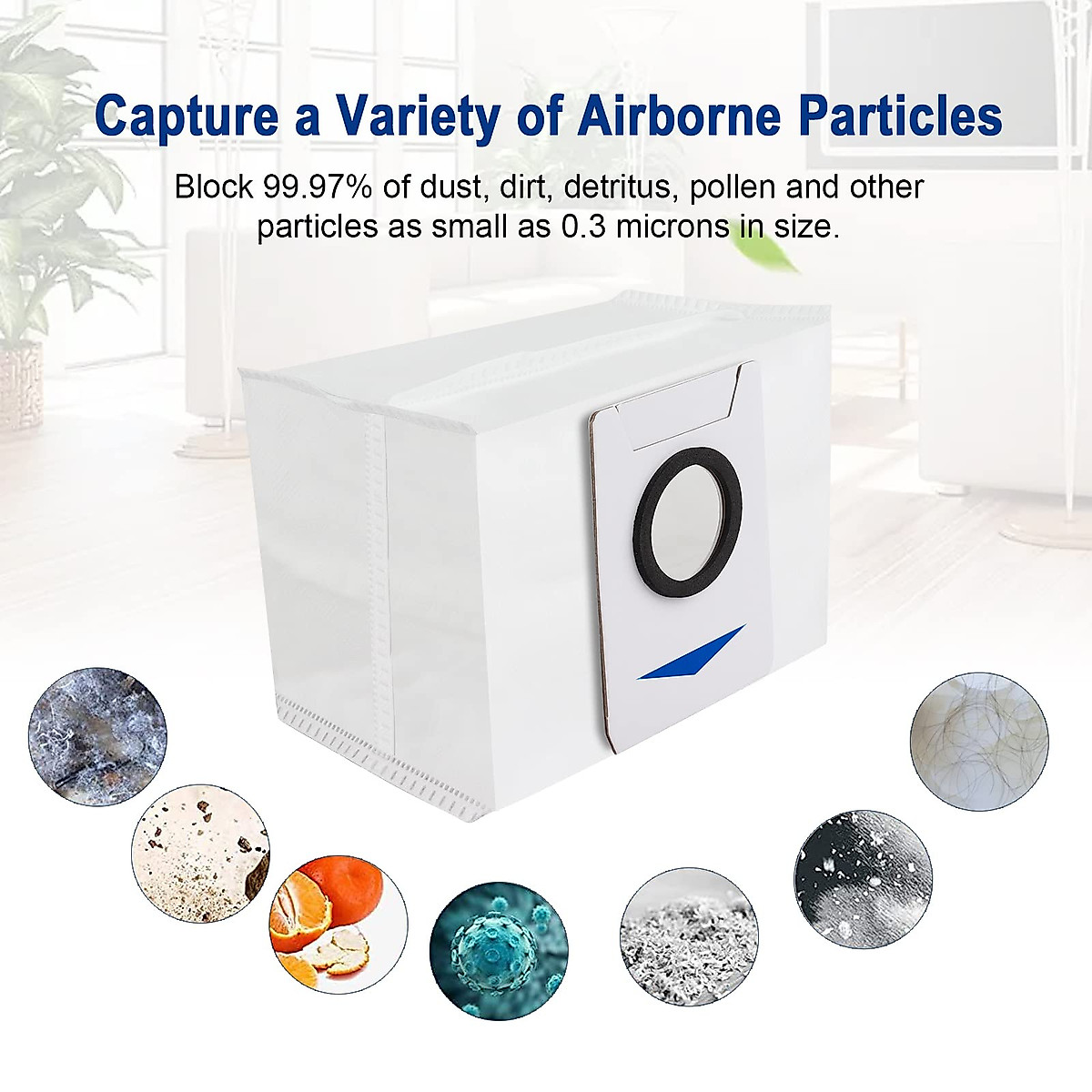 Vacuum Bags for ECOVACS DEEBOT Robot Vacuum Cleaner - Fit X1 OMNI/Turbo T10/T20 Omni/T20/T20 Max/T20 Pro/X&T Series - Disposable Replacement Dust Bag Vacuum Cleaning Accessories Part（12Pack)