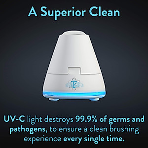 TAO Clean Germ Shield UV Toothbrush Sanitizer – Universal Cleaning Station that Accommodates all Manual and Electric Toothbrushes, Travel Friendly, Kills 99.9% of Germs