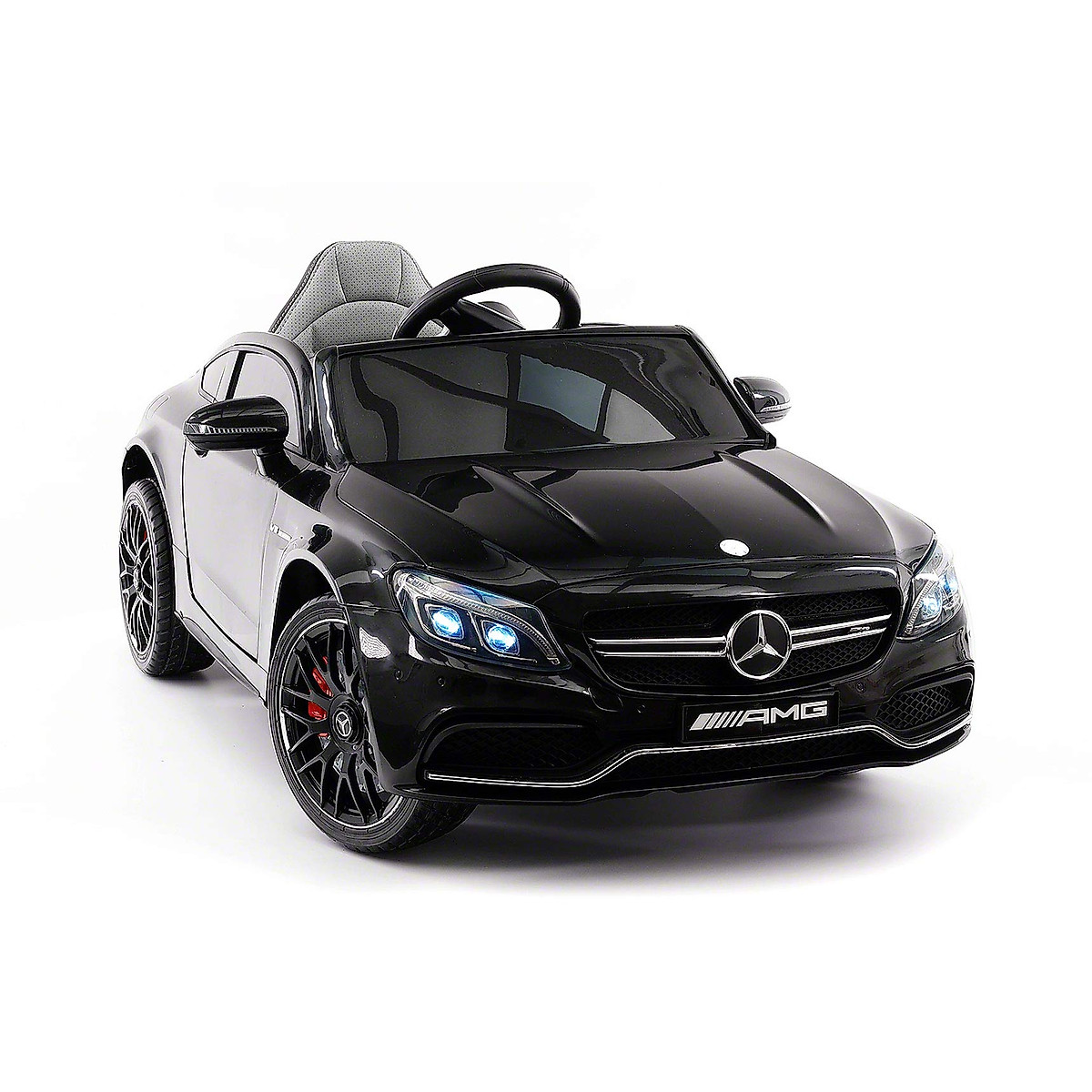 Moderno Kids Mercedes C63S 12V Power Children Ride-On Car with R/C Parental Remote + EVA Foam Rubber Wheels + Leather Seat + MP3 USB Music Player + LED Lights (White)