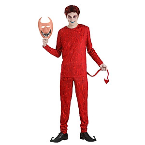 Adult Disney Lock Costume | Mens Nightmare Before Christmas Oogie Boogie's Gang Devilish Trick or Treater Full Outfit Large Red