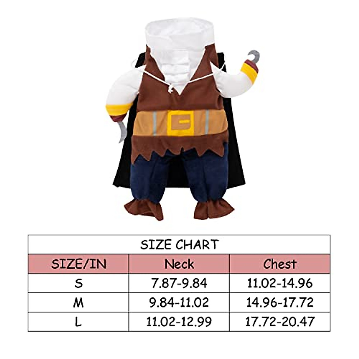 Funny Cat Dog Halloween Pirate Costumes- Caribbean Style Pet Cat Dog Halloween Dressing up Cosplay Party Costume (Brown,Small)