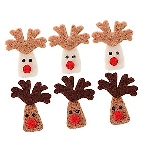 BESTOYARD 6 Pcs Felt Elk Home Accessories Home Decor miniture Decoration Christmas DIY Decor Christmas Felt Ornament kit Felt Doll Felt Decoration DIY Accessories Elk Shape Decor Gift Manual