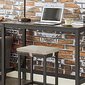 baibu Rectangle Bar Stool Cushions, Non-Slip Dining Chair Pads Kitchen Bench Stool Cushions with Machine Washable Cover - Only 1 Pad (Beige, 15.7×11.8×1.5in)