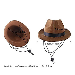 New Years Eve Dog Sweater Pet Dog Cowboy Hat Cosplay Cap Puppy Pet Dog Cat Holiday Costume Pet Party Decoration (Black, One Size)