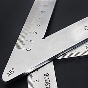 Angle Ruler With Clear Scale Stainless Steel 45 Degree 90 Degree Square Ruler Lightweight Angle Ruler Used For Construct