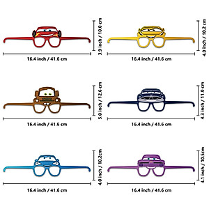 We1Fit Race Car Paper Eyeglasses Race Car Party Favors Supplies Birthday Party Decorations Gifts Photo Booth Props for Kids Boys