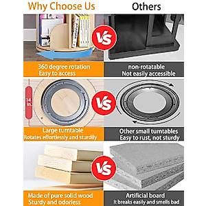 Feuusec Solid Wood Rotating Bookshelf Tower, 5 Tier 360° Display, Stackable Spinning Bookshelf for Kids & Adults, Corner Bookshelf for Small Space, Narrow Book Shelf Organizer