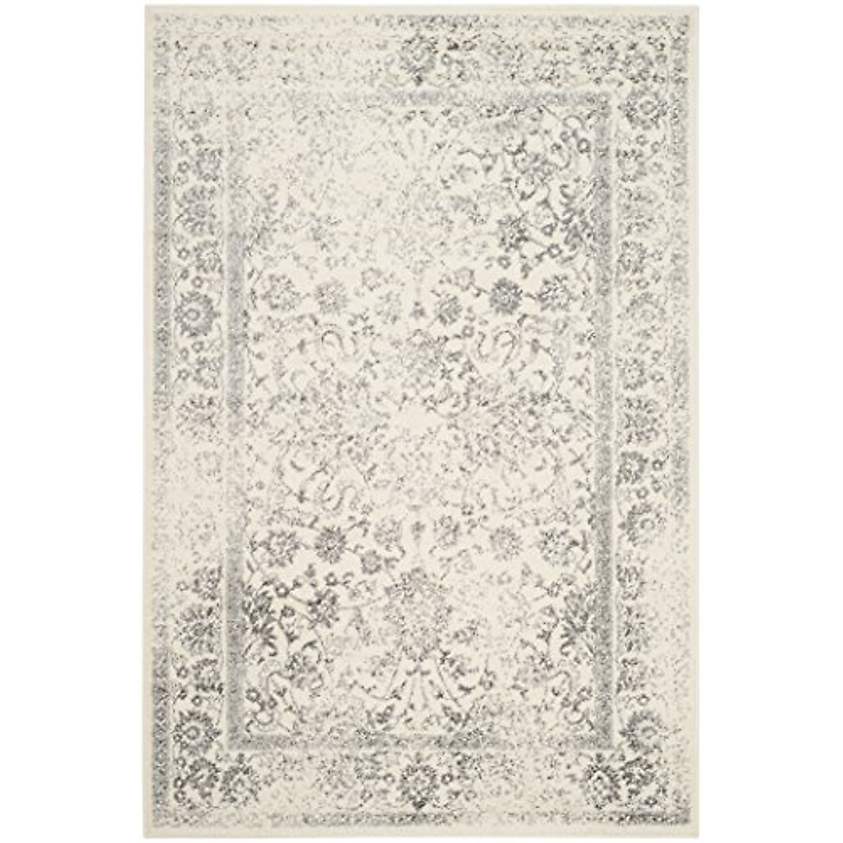 SAFAVIEH Adirondack Collection Area Rug - 9' x 12', Ivory & Silver, Oriental Distressed Design, Non-Shedding & Easy Care, Ideal for High Traffic Areas in Living Room, Bedroom (ADR109C)