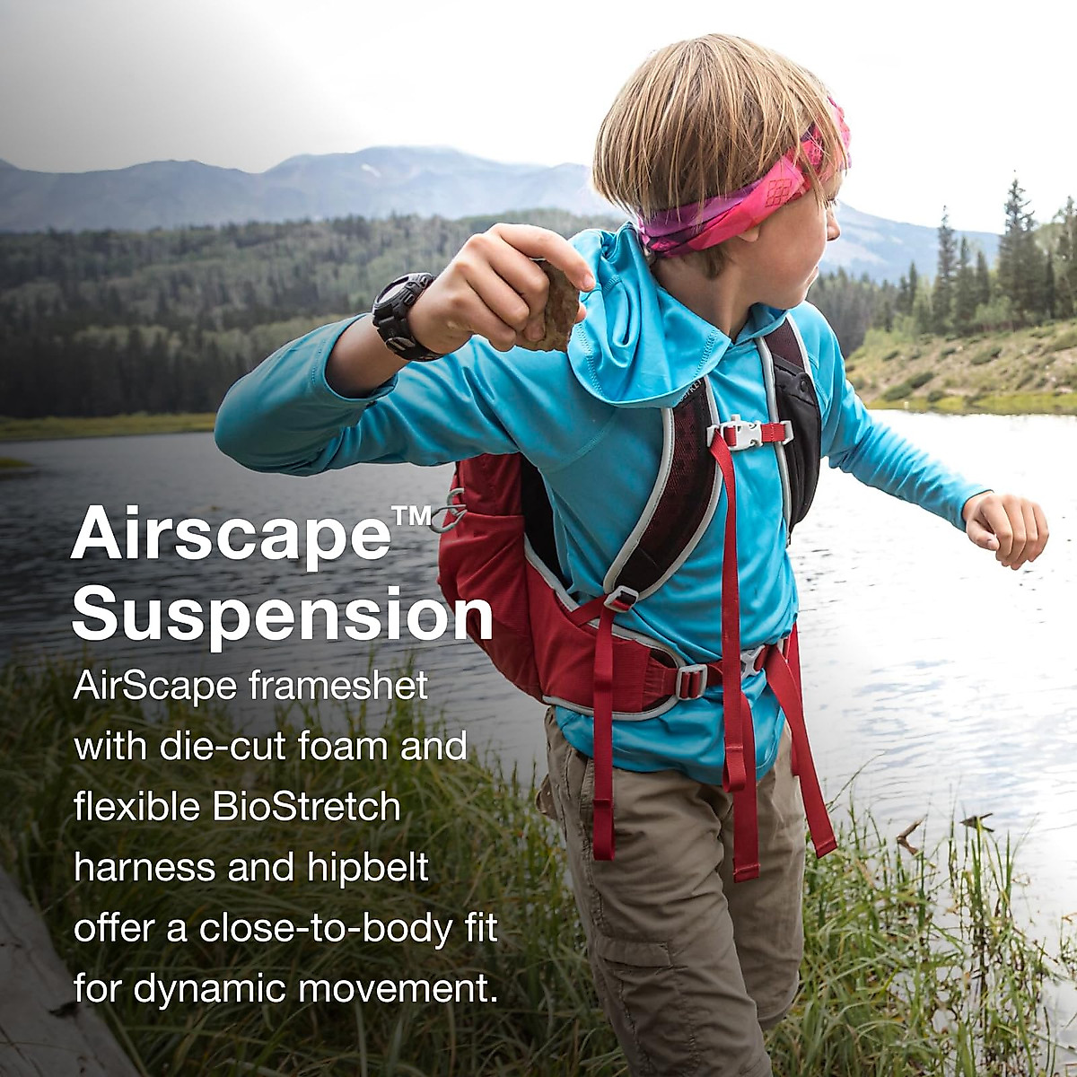 Osprey Talon Jr Boy's Hiking Backpack , Stealth Black