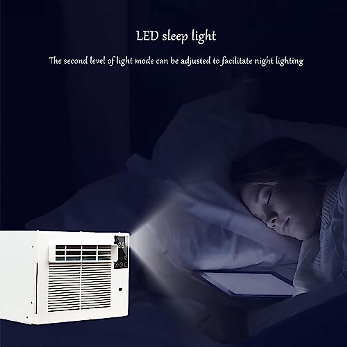 Air Conditioning Unit Portable Mobile Air Conditioners Small Silent Outdoor Camping Air Conditioning Unit Dormitory Security Booth Pet Room Elevator,White,220V