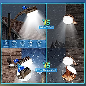 LEDMO 120W LED Barn Light Adjustable Angle with Mountiong Arms 18000LM Dusk to Dawn Outdoor Lighting Security Flood Lights 5000K Brightset IP65 Waterproof Yard Outdoor Lights