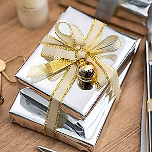 RUSPEPA Silver Metallic Wrapping Paper - Solid Color Paper Perfect for Wedding, Birthday, Christmas, Baby Shower - 17.3 Inches X 32.8 Feet