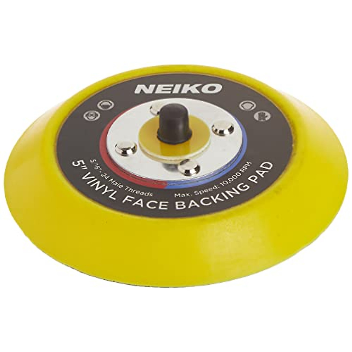 NEIKO 30261A 5” Sanding Pad with Vinyl PSA Backing, 5/16” Arbor with 24 Thread Mounts, 10,000 RPM, Sanding Pads are Ideal for Orbital and Dual Action Sander