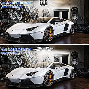 Led Garage Lights 6 Pack,120W 7+1 Deformable Ultra Bright Garage Light,Screw in E26/E27 Led Shop Light for Garage Warehouse Basement Workshop Ceiling