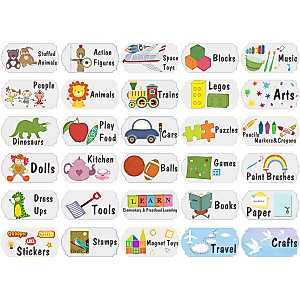 Mozamy Creative Kids Toy Room Organization Labels Toy Bin Labels Toy Labels Toy Storage Stickers Playroom Decals Toddler Stickers School Aged Kids Wall Decals