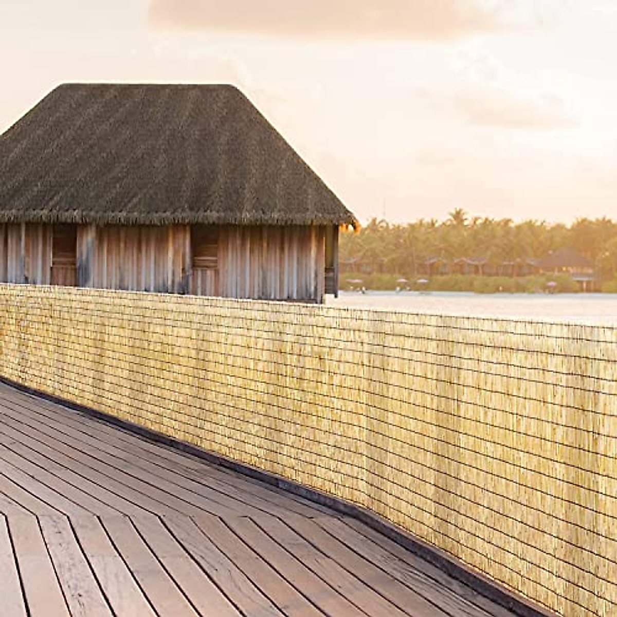 Tgzwme Natural Reed Fence Roller Blind,6FT X 16.4FT Bamboo Fencing Privacy Reed Screening for Outdoor, Gallery, Restaurant, Hotel, Patio