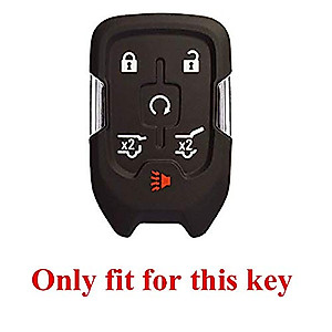 Btopars 2pcs 6 Buttons Smart Key Fob Cover Case Remote Protector Skin Keyless Jacket Holder Compatible with Chevrolet Suburban Tahoe 2015 2016 2017 2018 2019 2020 GMC Yukon 13580802 Black Red