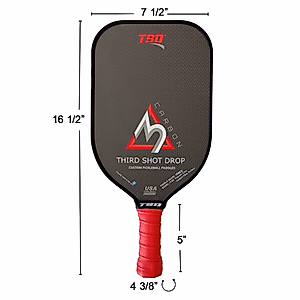 Third Shot Drop Special Edition Series Pickleball Paddle | Triple Layer Carbon Fiber Diamond Weave Surface (Kratos Model H SE | Core: 16mm Polymer)