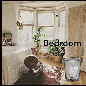 2-Pack Steel Mesh Round Trashcan Wastebasket for Trash in The Home, Office, or Garage, 6 Gallon, L x 28cm W x 23cm H x 35cm