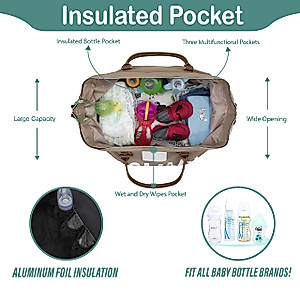 CHQEL Mommy Diaper Bag - Large Travel Bag for Hospital & Baby Care (Beige)