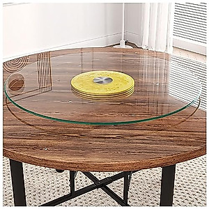 Lazy Susan Glass Turntable, 8mm Transparent Rotating Serving Tray, Heavy Duty Swivel Tray for Kitchen Dining Table (Color : Clear, Size : 50cm/20inch)