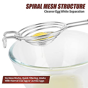 SOLEADER Egg Separator-Yolk White Separator Tool-Food Grade Stainless Steel-Dishwasher Safe-Work for XL Jumbo Eggs