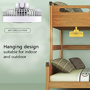 HAIDOLIANG Personal Desk Fans,7 Inch Table Fans,USB Rechargeable Portable Fan with LED Lights,3 Speeds Quiet Battery Operated, Baby Stroller Cooling Fans,Ceiling Mini Fan For Travel Camping Bedroom