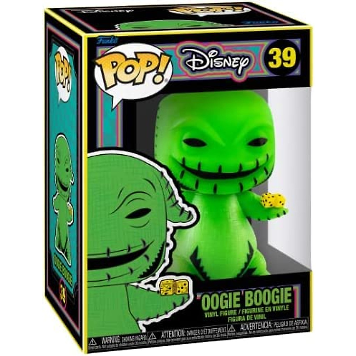 POP Disney: The Nightmare Before Christmas - Oogie Boogie (Blacklight) Funko Vinyl Figure (Bundled with Compatible Box Protector Case) Multicolored 3.75 inches
